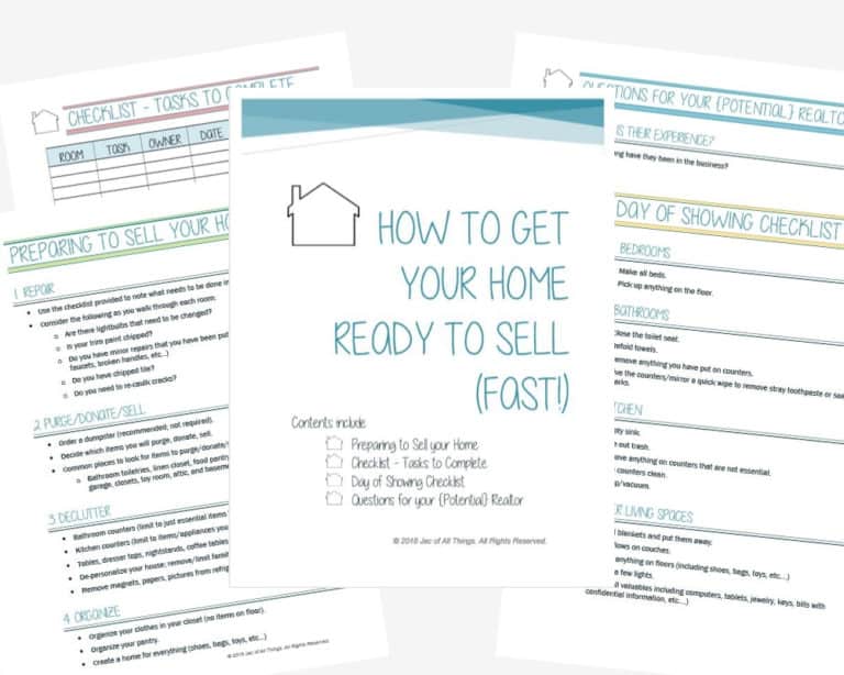 Get Your House Ready to Sell (Free Printable Checklist) - Jac of All Things